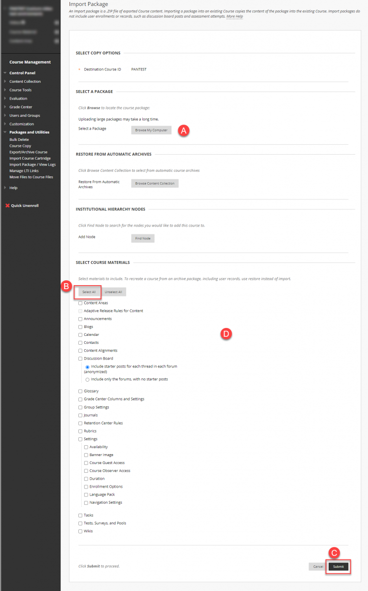 Blackboard Course Structure Template - Eastern Connecticut State ...